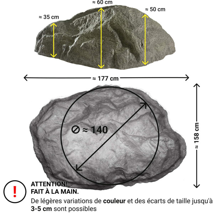 Roche décorative extérieur, gros rocher pour jardin